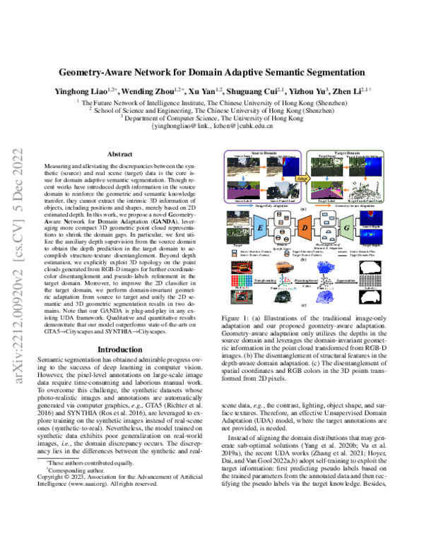 Pdf Geometry Aware Network For Domain Adaptive Segmentation