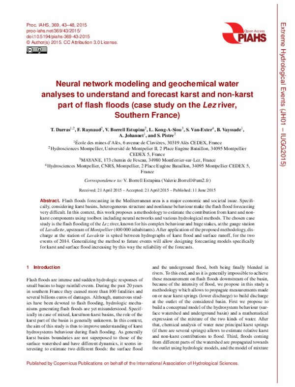 (PDF) Forecasting Flash Floods in Karst Areas
