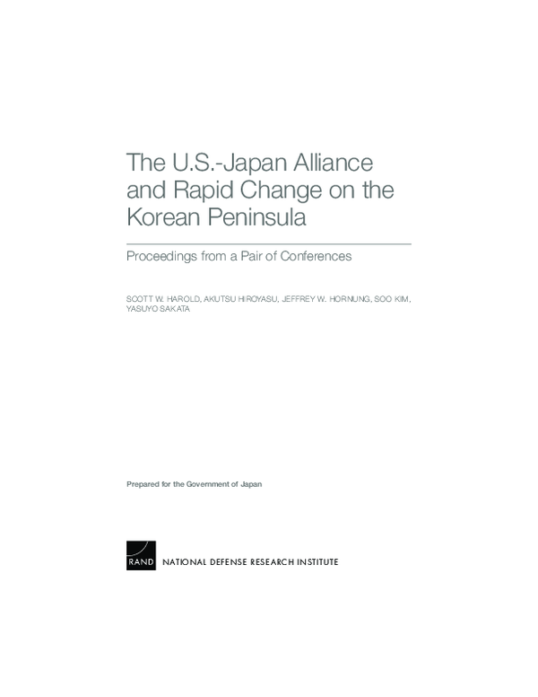 (PDF) The U.S.-Japan Alliance and Rapid Change on the Korean Peninsula ...