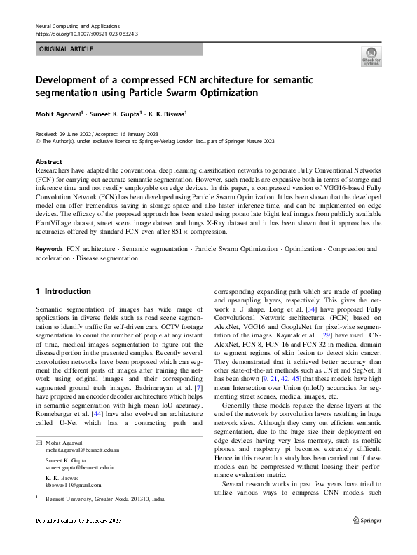 Pdf Development Of A Compressed Fcn Architecture For Semantic Segmentation Using Particle