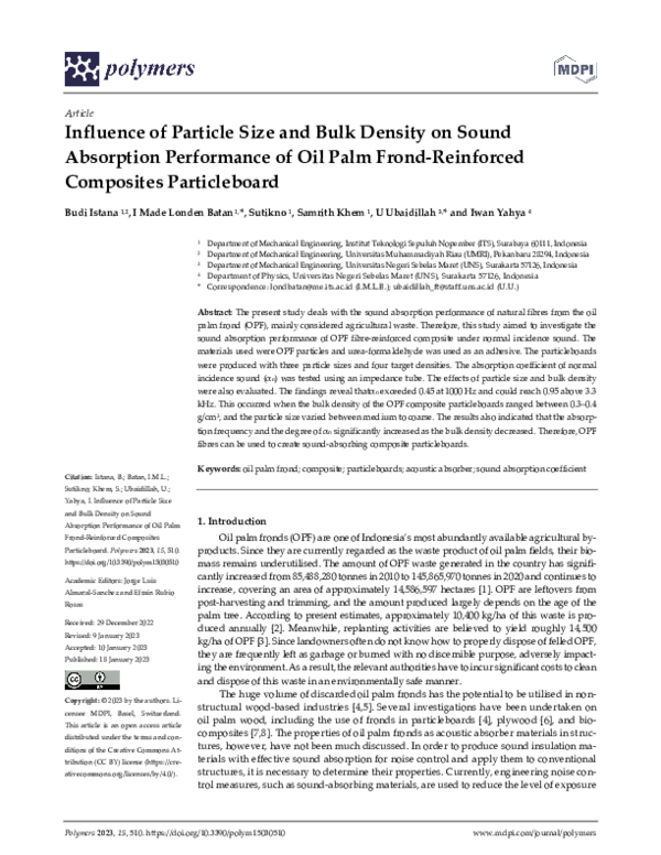 (PDF) Influence of Particle Size and Bulk Density on Sound Absorption ...