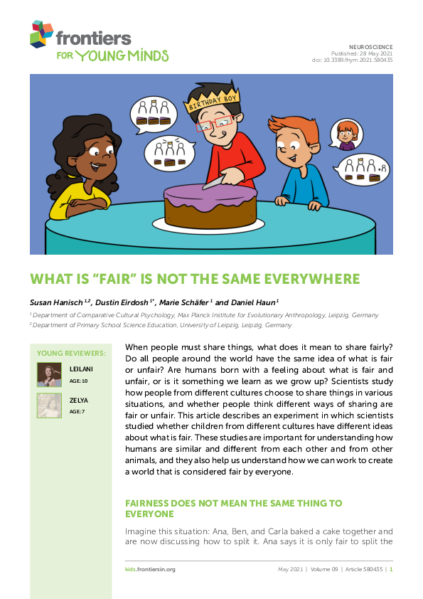 (PDF) What Is “Fair” Is Not the Same Everywhere