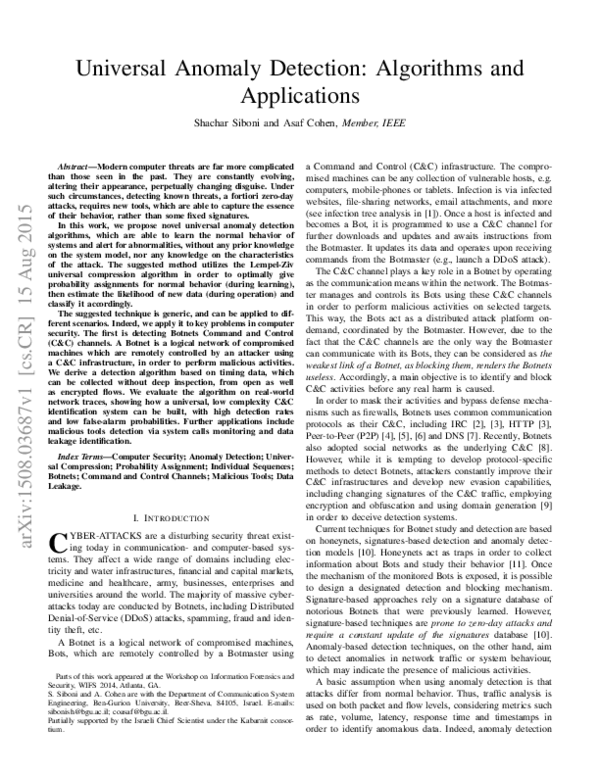 (PDF) Universal Anomaly Detection: Algorithms and Applications (PDF) Universal Anomaly Detection: Algorithms and Applications