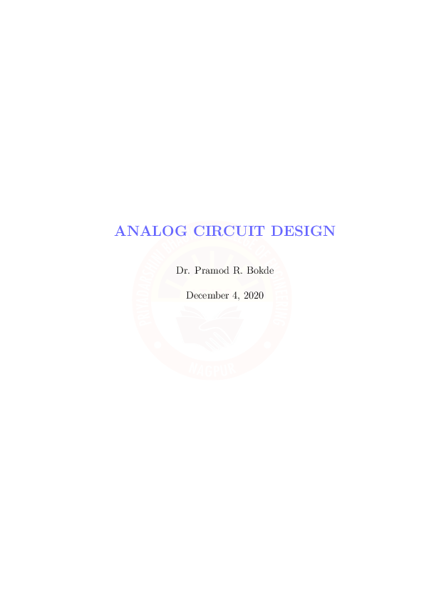 Pdf Analog Circuit Design