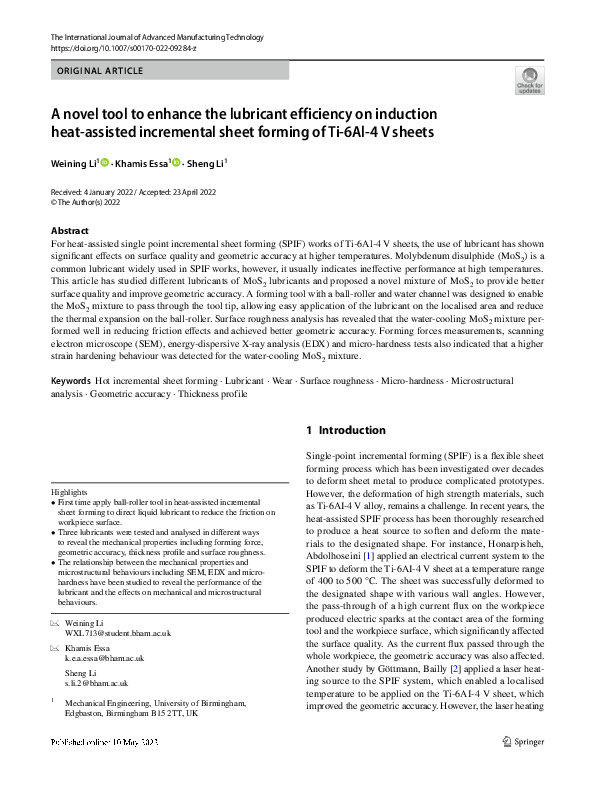 (PDF) A Novel Tool to Enhance The Lubricant Efficiency On Induction ...
