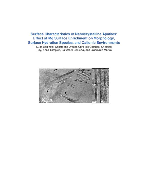 (PDF) Surface Characteristics of Nanocrystalline Apatites: Effect of Mg ...