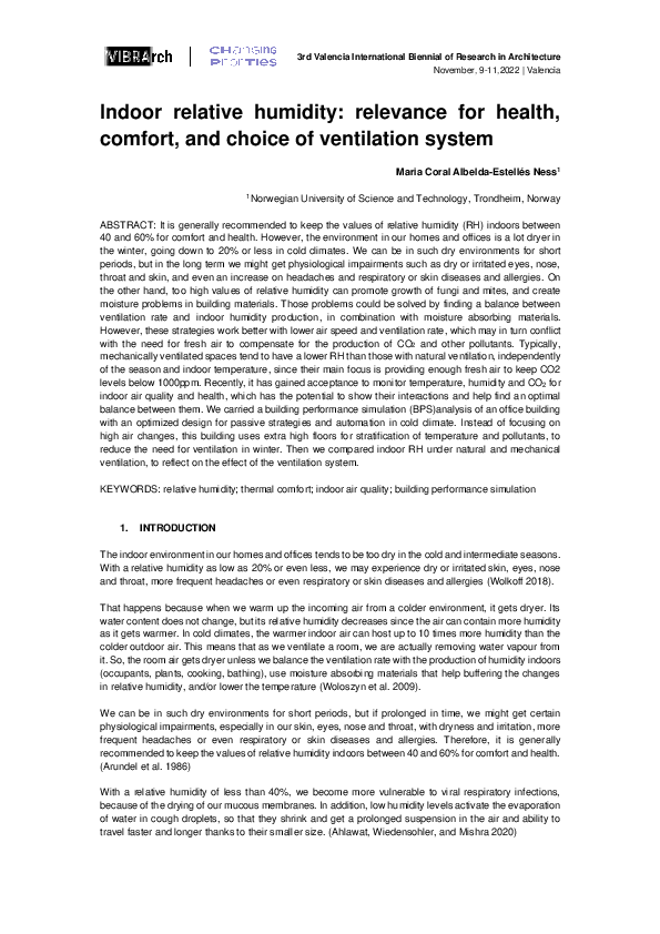 (PDF) Indoor relative humidity: relevance for health, comfort, and ...