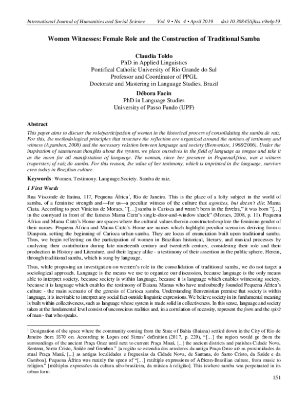 (PDF) Women Witnesses: Female Role and the Construction of Traditional