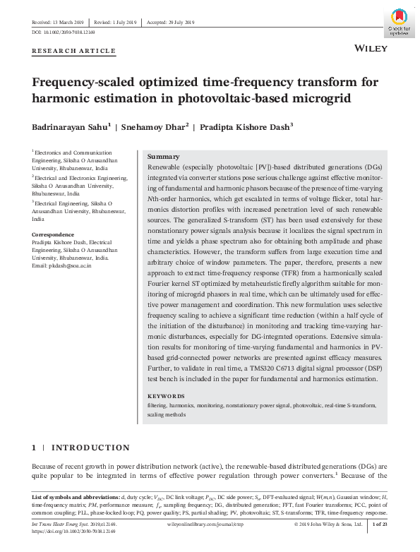 (PDF) Frequency‐scaled optimized time‐frequency transform for harmonic estimation in ...