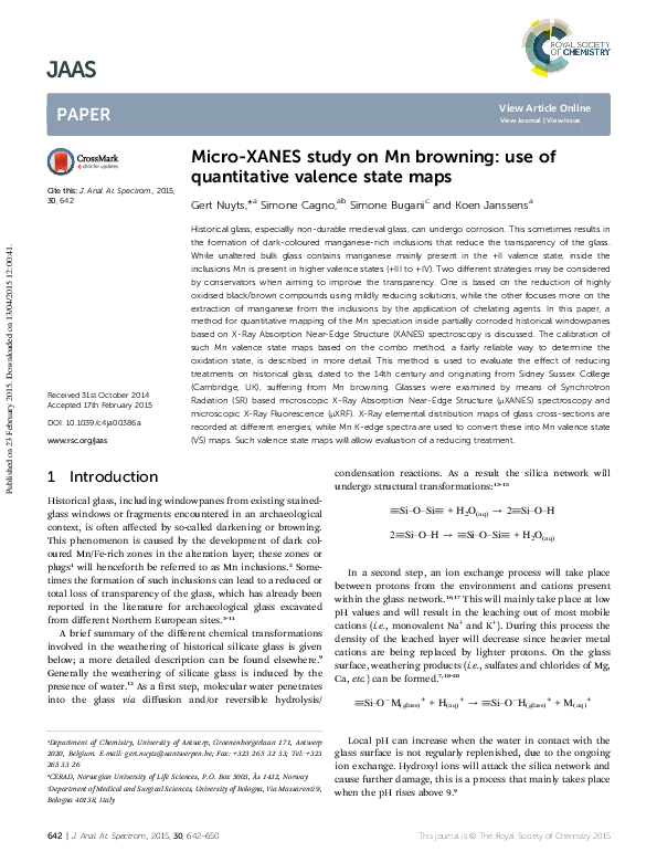 (PDF) Micro-XANES study on Mn browning: use of quantitative valence ...