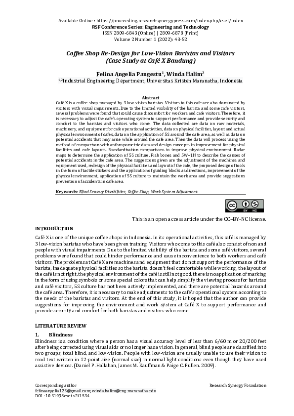 (PDF) Coffee Shop Re-Design For Low-Vision Baristas and Visitors (Case ...