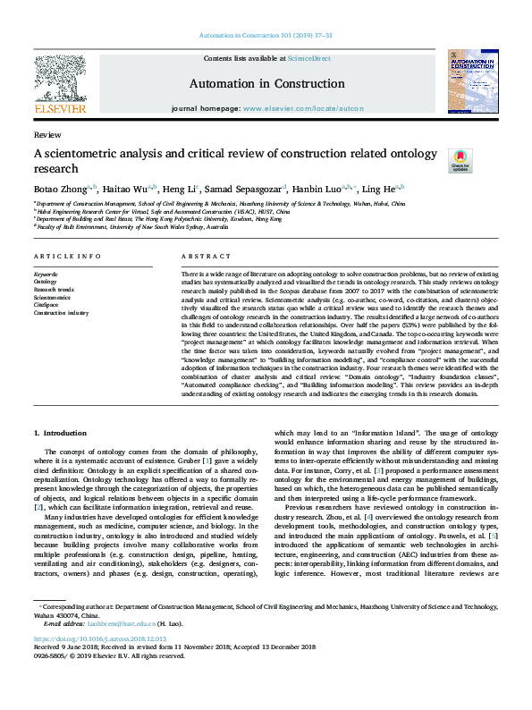 (PDF) A scientometric analysis and critical review of construction ...