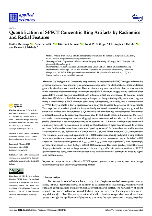 (PDF) Quantification of SPECT Concentric Ring Artifacts by Radiomics ...