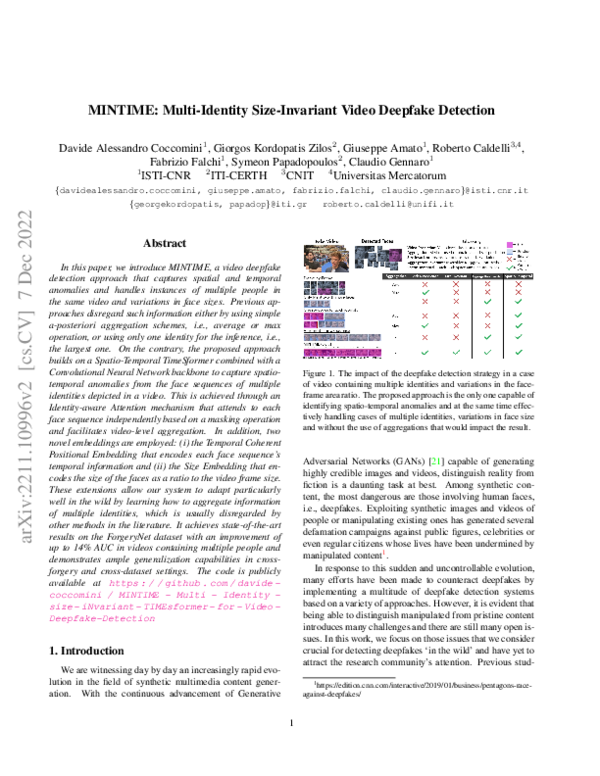 (PDF) MINTIME: Multi-Identity Size-Invariant Video Deepfake Detection