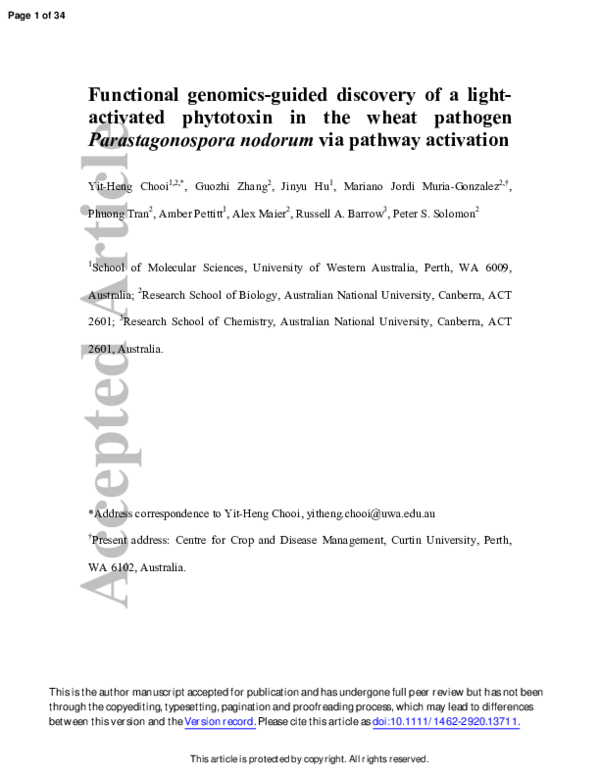(PDF) Functional genomics-guided discovery of a light-activated ...