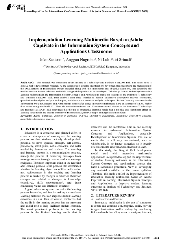 (PDF) Implementation Learning Multimedia Based on Adobe Captivate in the Information System ...