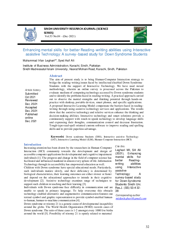 (PDF) Enhancing mental skills for better Reading-writing abilities using Interactive assistive ...