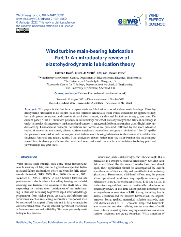(PDF) Wind turbine main-bearing lubrication – Part 1: An introductory ...