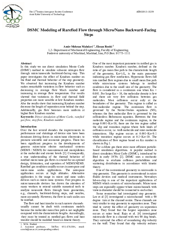 (PDF) DSMC Modeling of Rarefied Flow through Micro/Nano Backward-Facing Steps