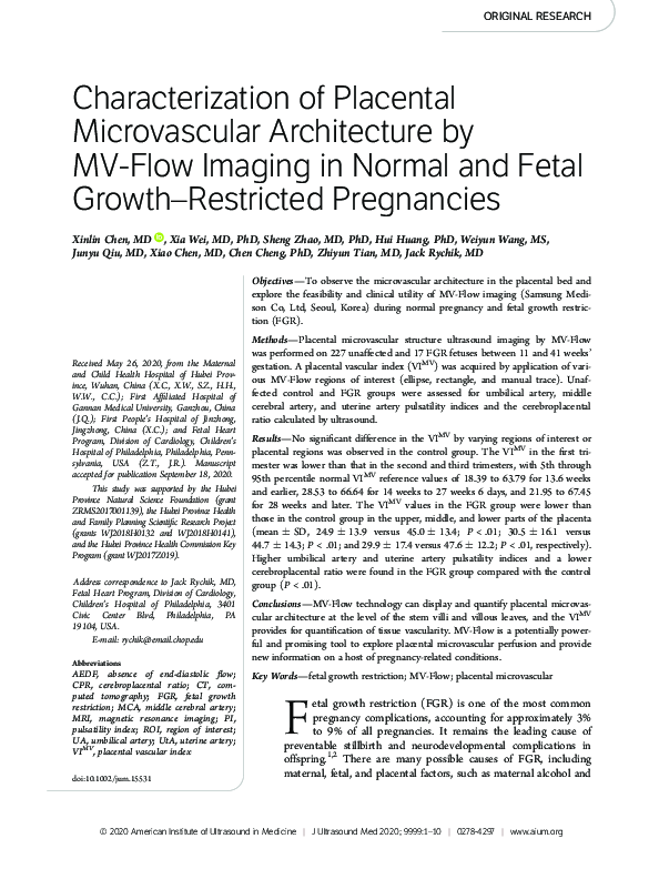 (PDF) Characterization of Placental Microvascular Architecture by MV ...