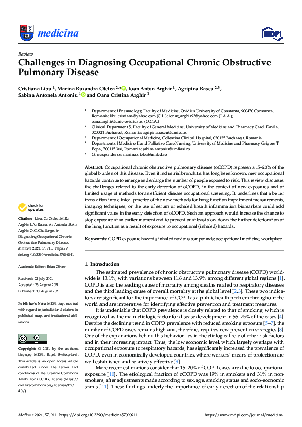 (PDF) Challenges in Diagnosing Occupational Chronic Obstructive ...