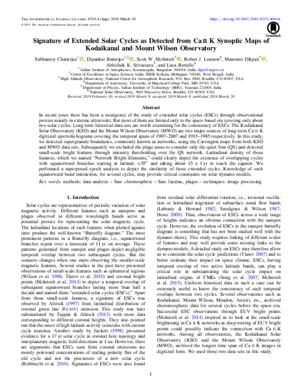 (PDF) Detecting Extended Solar Cycles from Long-term Ca ii K Data