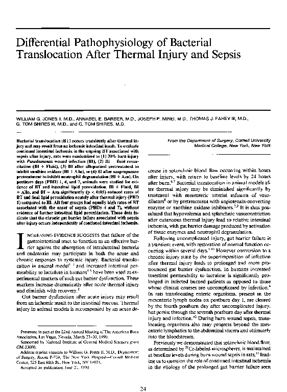 (PDF) Differential Pathophysiology of Bacterial Translocation After ...