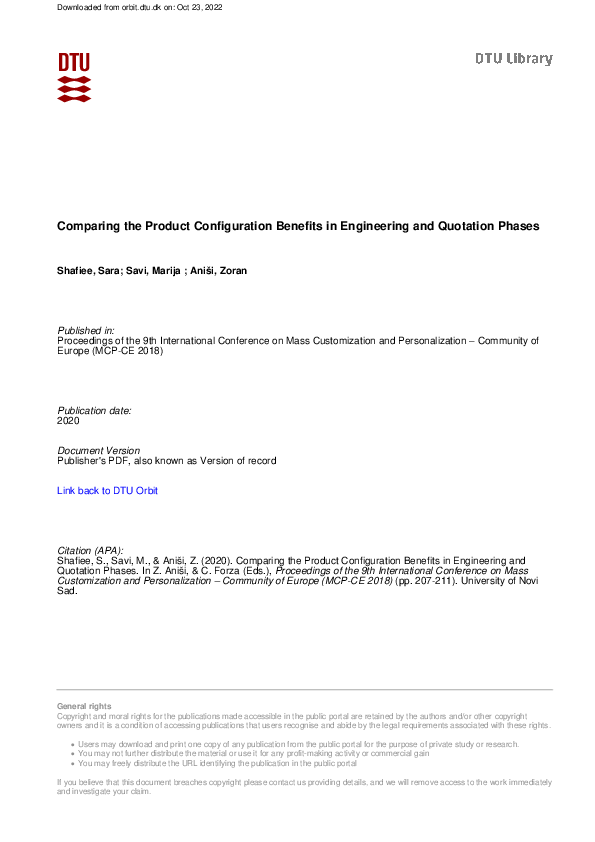 (PDF) Comparing the Product Configuration Benefits in Engineering and ...