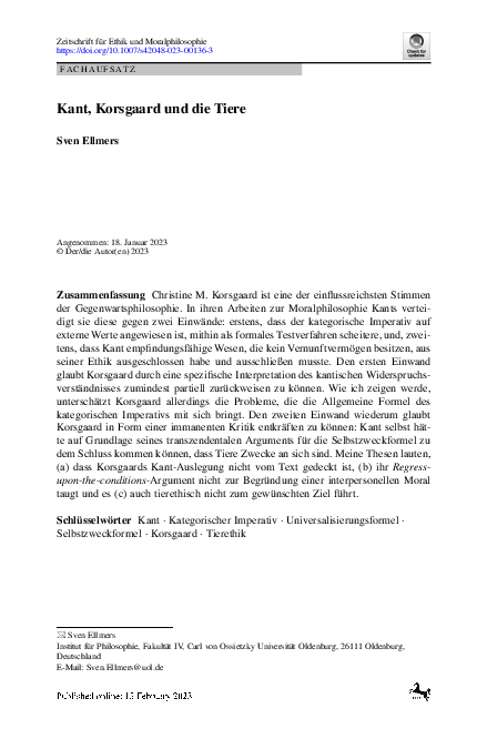 (PDF) Kant, Korsgaard und die Tiere