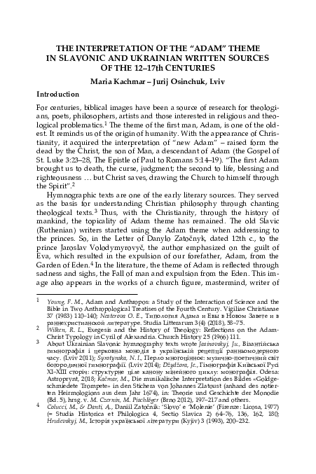 (PDF) The Interpretation of the “Adam” Theme in Slavonic and Ukrainian ...