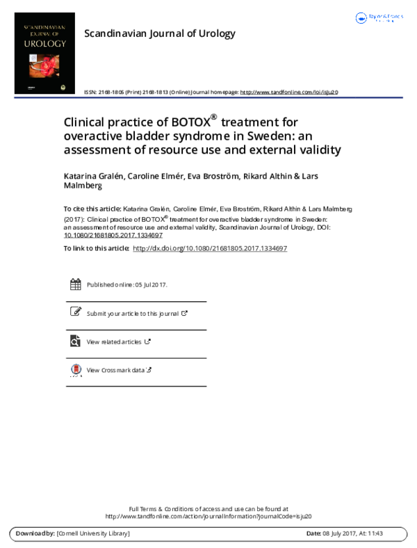 (PDF) Clinical practice of BOTOX® treatment for overactive bladder ...