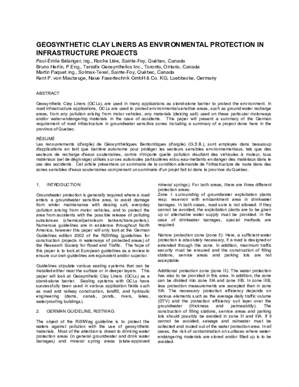 (PDF) Geosynthetic Clay Liners as Environmental Protection in ...