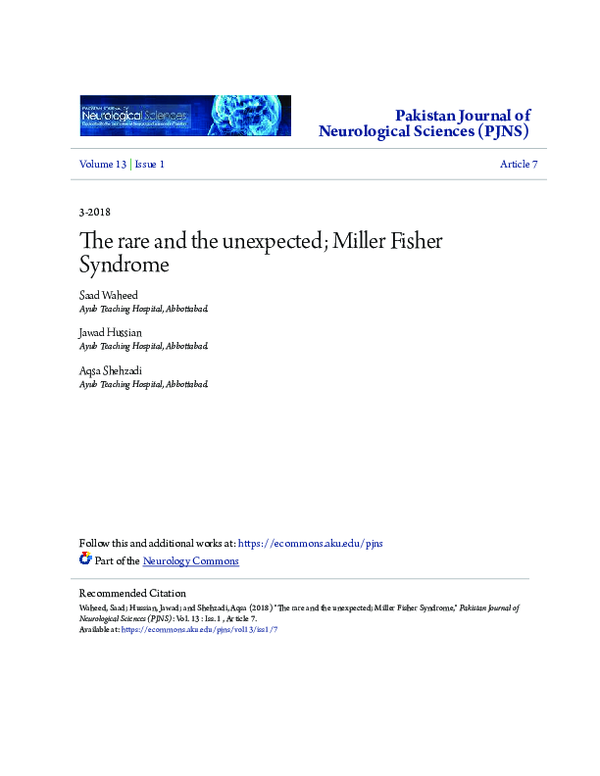 (PDF) The rare and the unexpected; Miller Fisher Syndrome