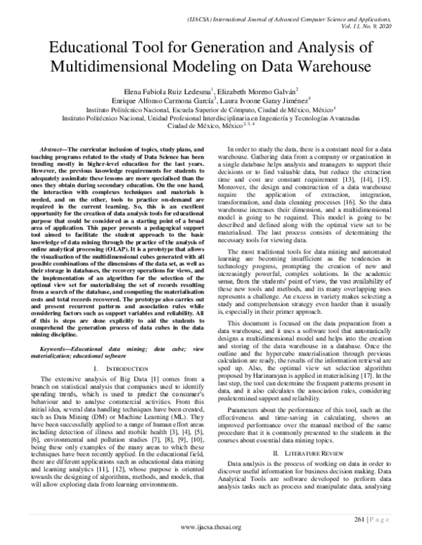 (PDF) Educational Tool for Generation and Analysis of Multidimensional ...