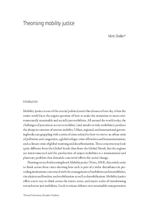 (PDF) Theorising mobility justice