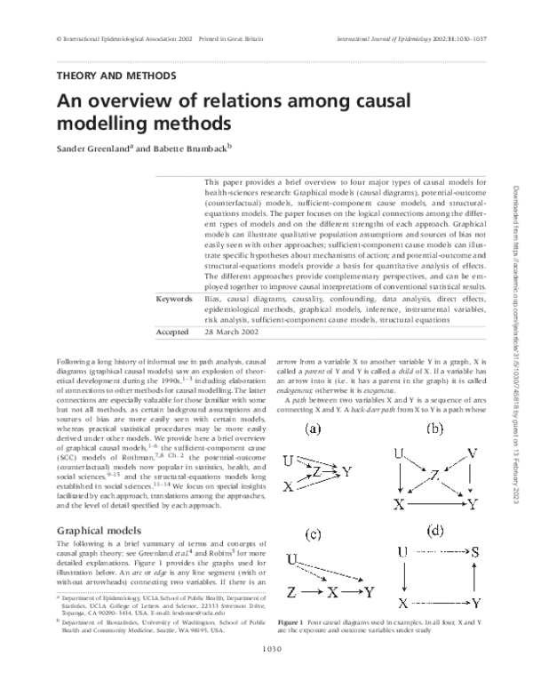 (PDF) An overview of relations among causal modelling methods
