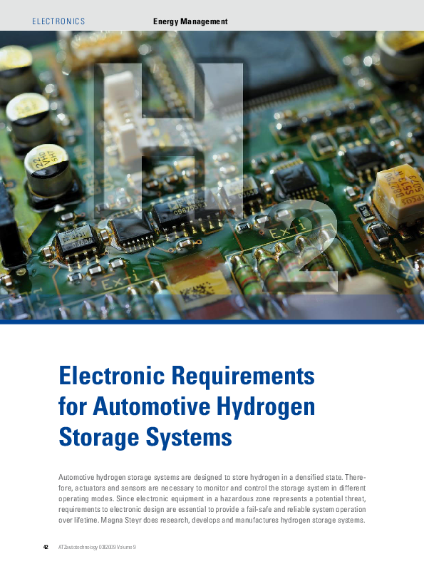 (PDF) Electronic Requirements for Automotive Hydrogen Storage Systems