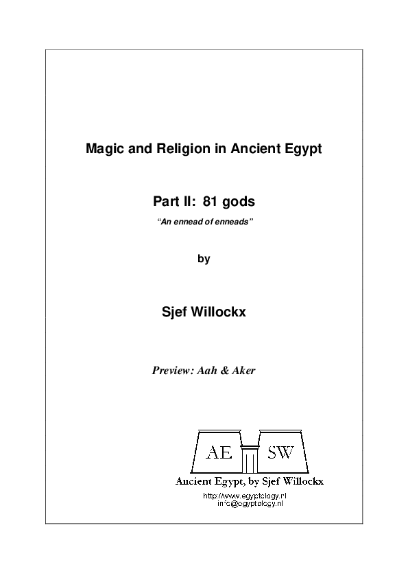(PDF) Aah and Aker: Two Ancient Egyptian Gods