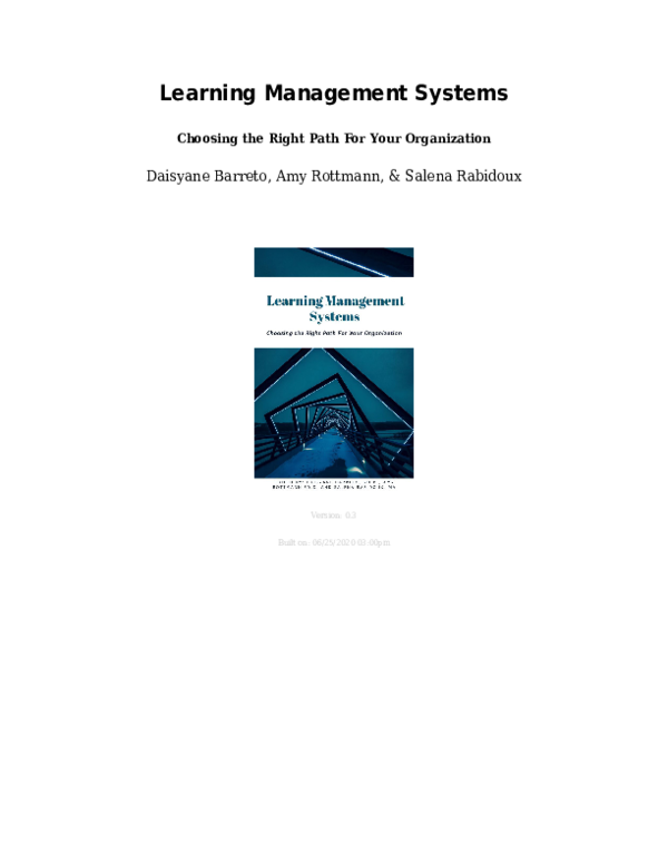 (PDF) Learning Management Systems