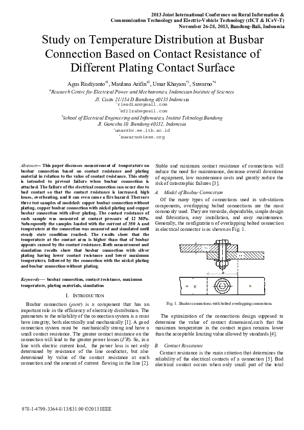 (PDF) Study on temperature distribution at busbar connection based on ...