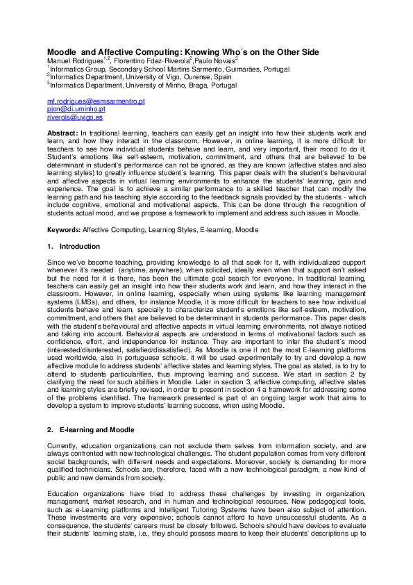(PDF) Moodle and affective computing: knowing who´ s on the other side | Manuel Rodrigues ...