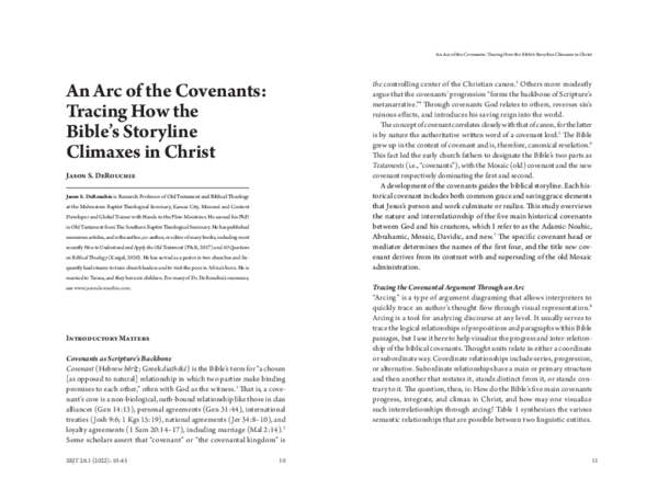 (PDF) An Arc of the Covenants: Tracing How the Bible's Storyline ...