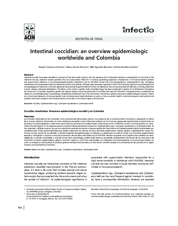 (PDF) Intestinal coccidian: an overview epidemiologic worldwide and ...