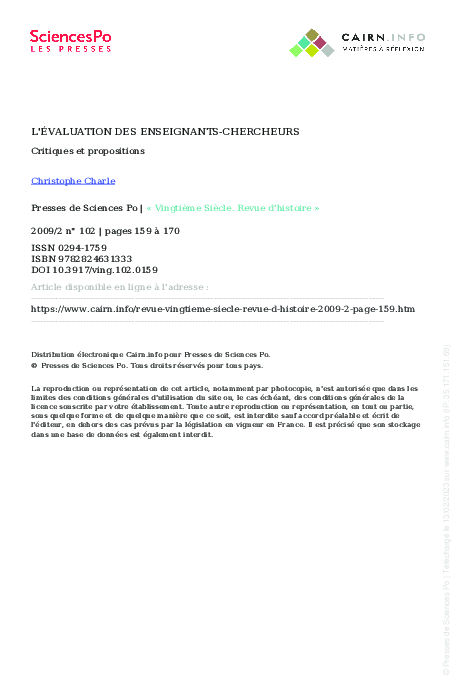 (PDF) L'évaluation des enseignants-chercheurs