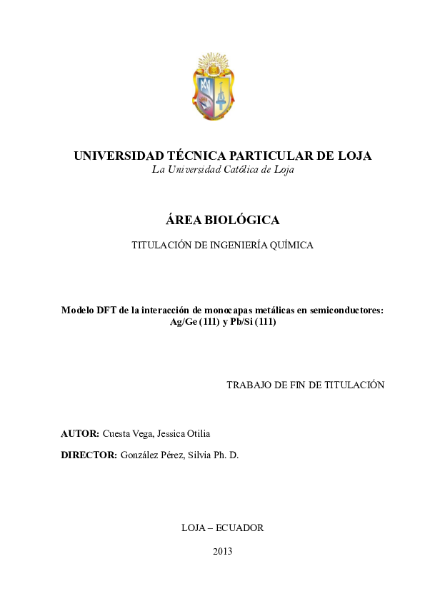 (PDF) Modelo DFT de la interacción de monocapas metálicas en ...