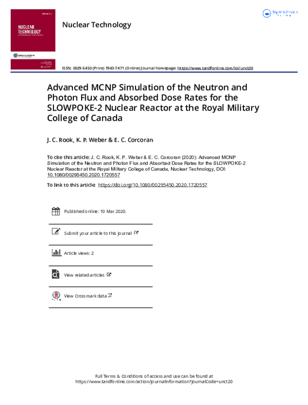 (PDF) Advanced MCNP Simulation of the Neutron and Photon Flux and ...