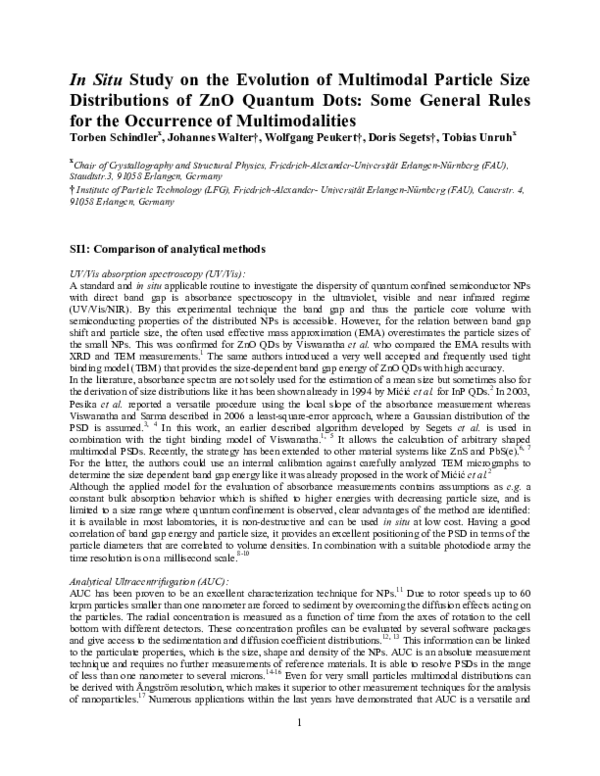(PDF) In Situ Study on the Evolution of Multimodal Particle Size ...