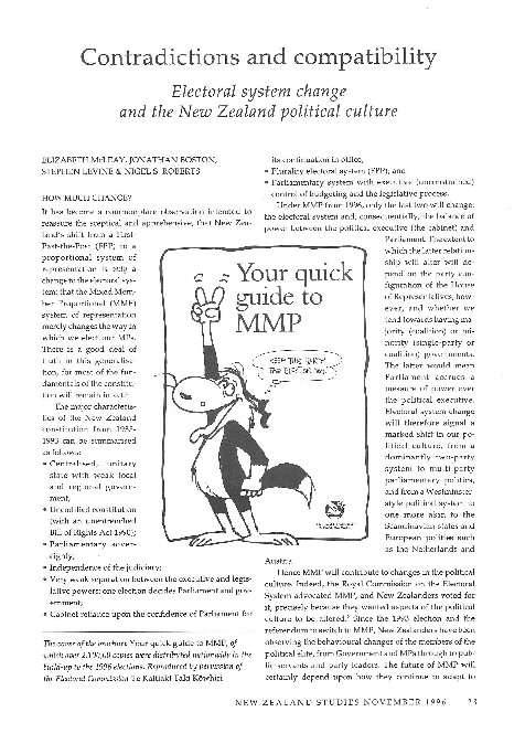 (PDF) Contradictions and Compatibility: Electoral System Change and NZ ...