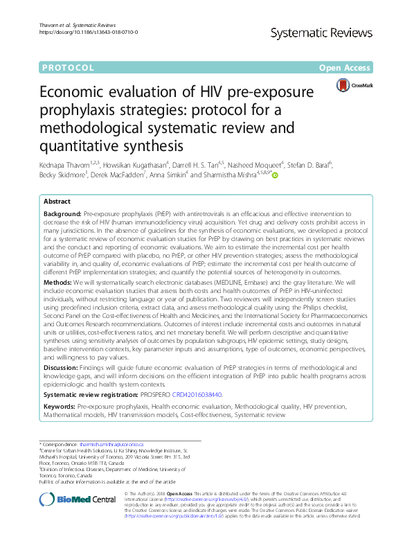 (PDF) Economic evaluation of HIV pre-exposure prophylaxis strategies ...