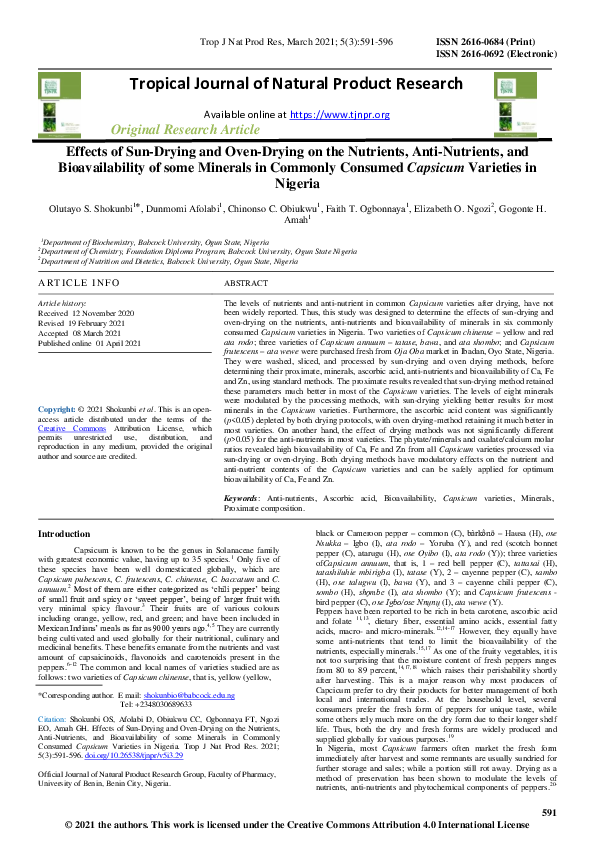 (PDF) Tropical Journal of Natural Product Research